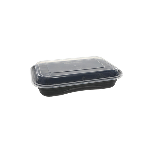 27 oz Black Bottom Clear Top Rectangle Container