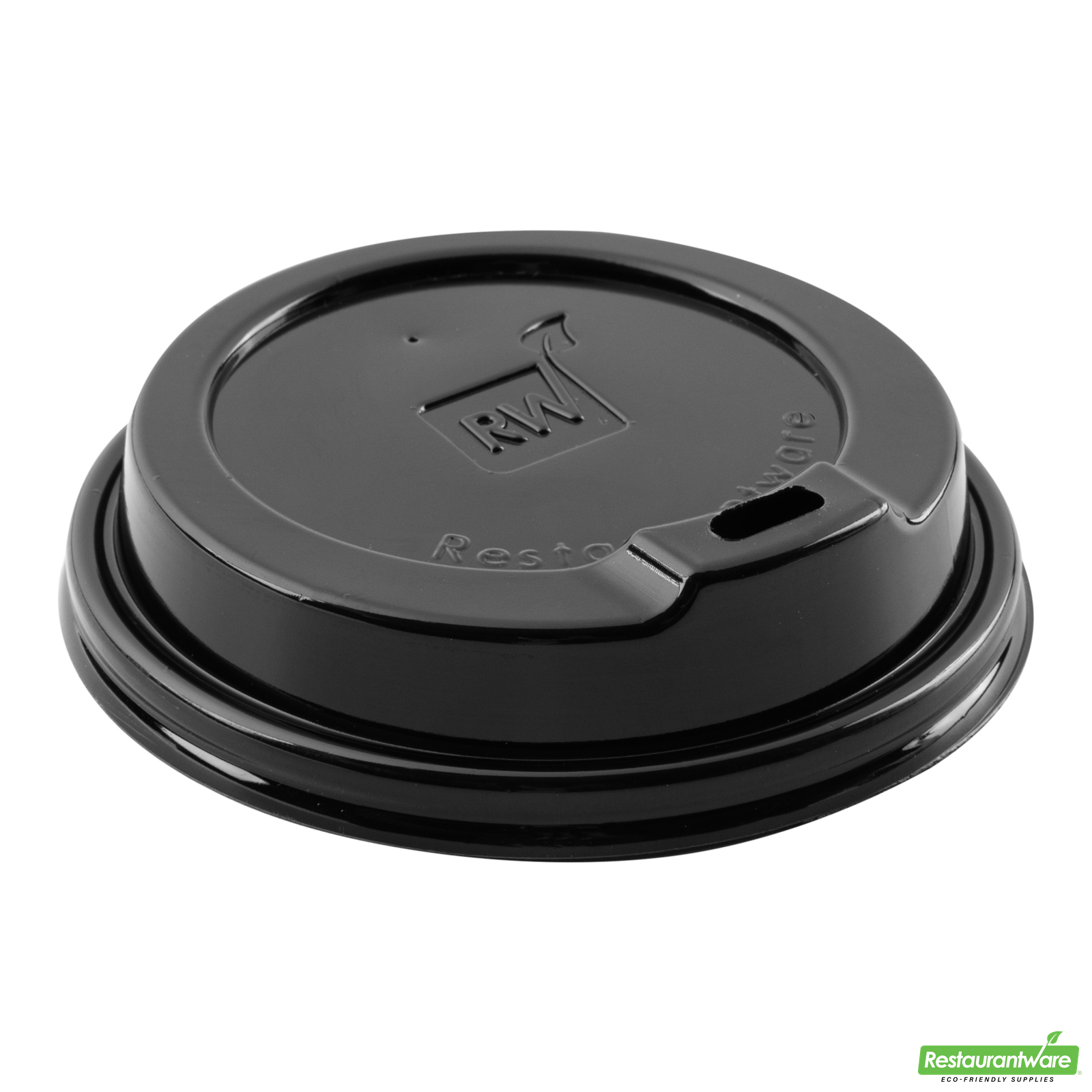 Black Plastic Coffee Cup Lid - Fits 8, 12, 16 and 20 oz