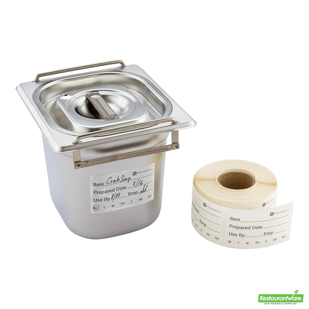 RW Smart White Paper General Food Rotation Label - Dissolvable - 2" x 3"