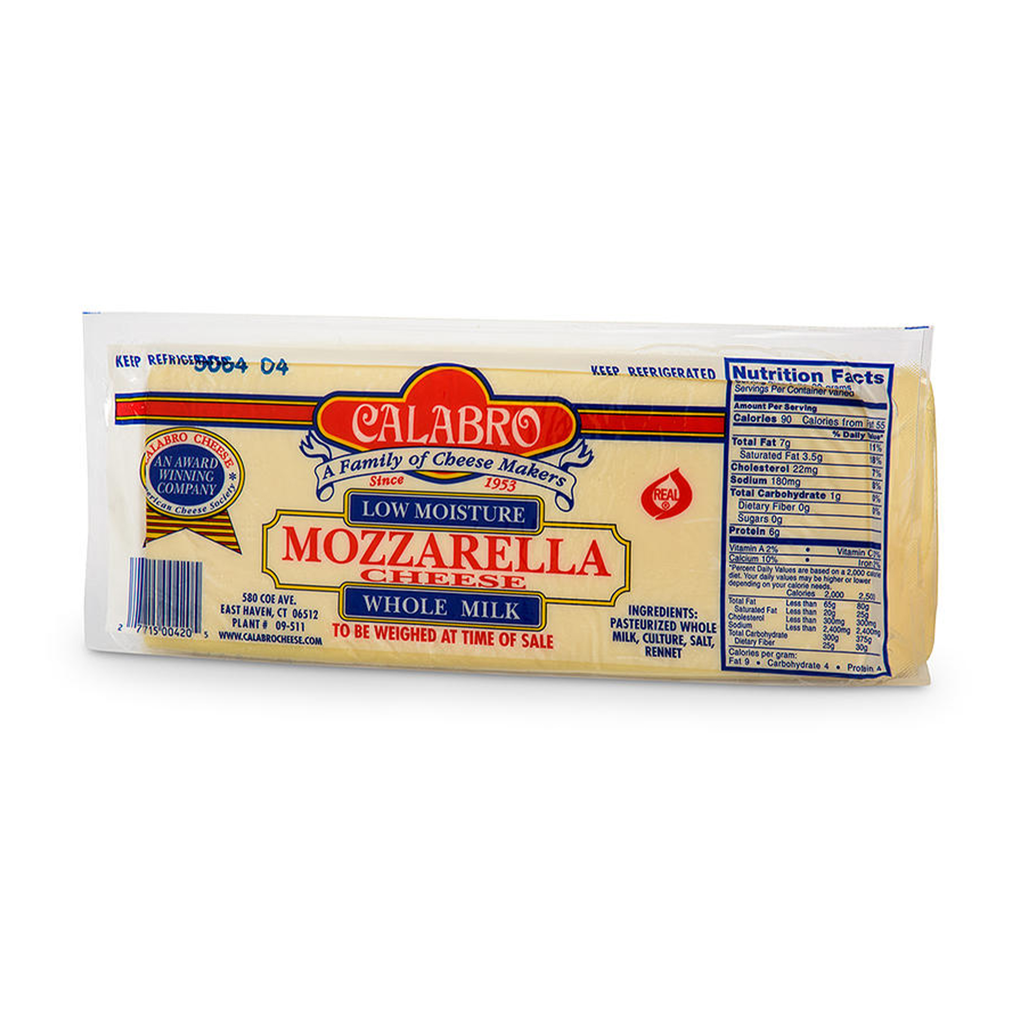 Whole Milk Mozzarella Cheese Loaf